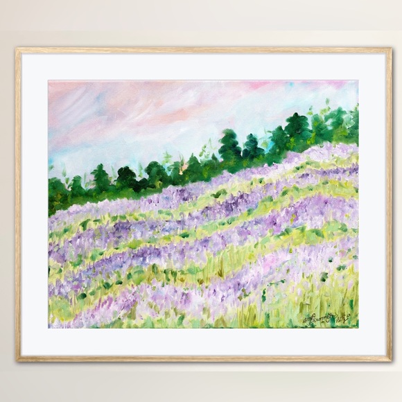 Oil Painting by Aren Dummer | Art | Lavender Fields Art Print Purple ...